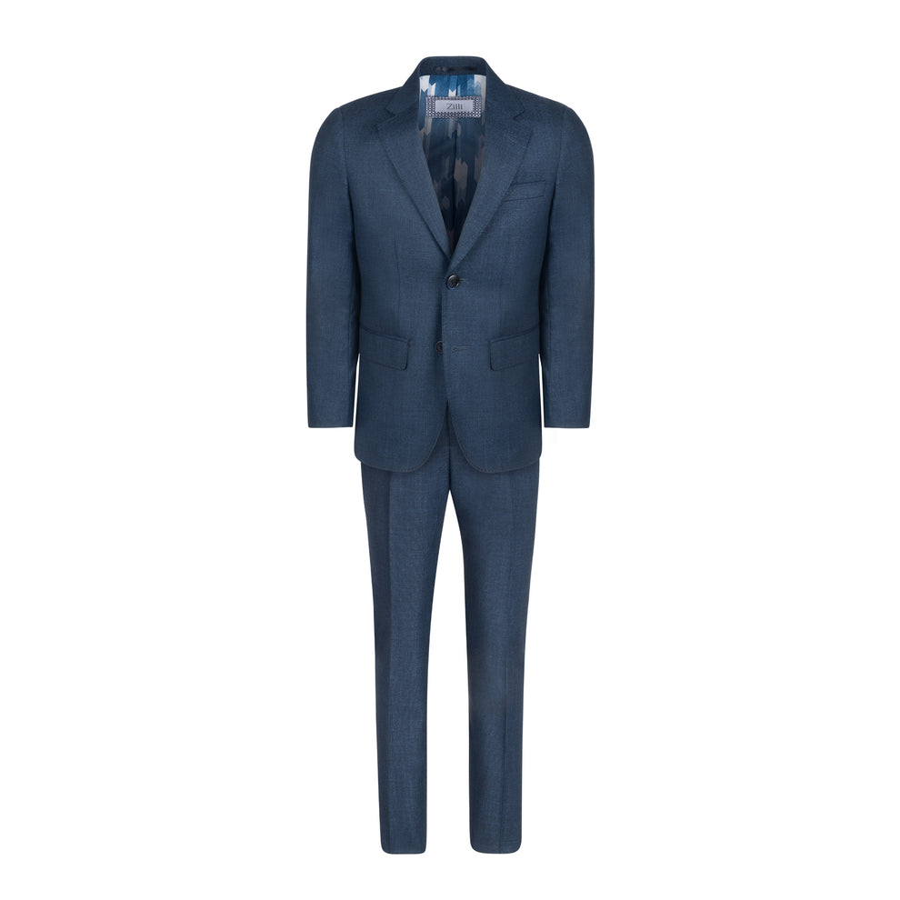 Boys Zilli Suit Medium Blue Textured – A . I . S T O N E