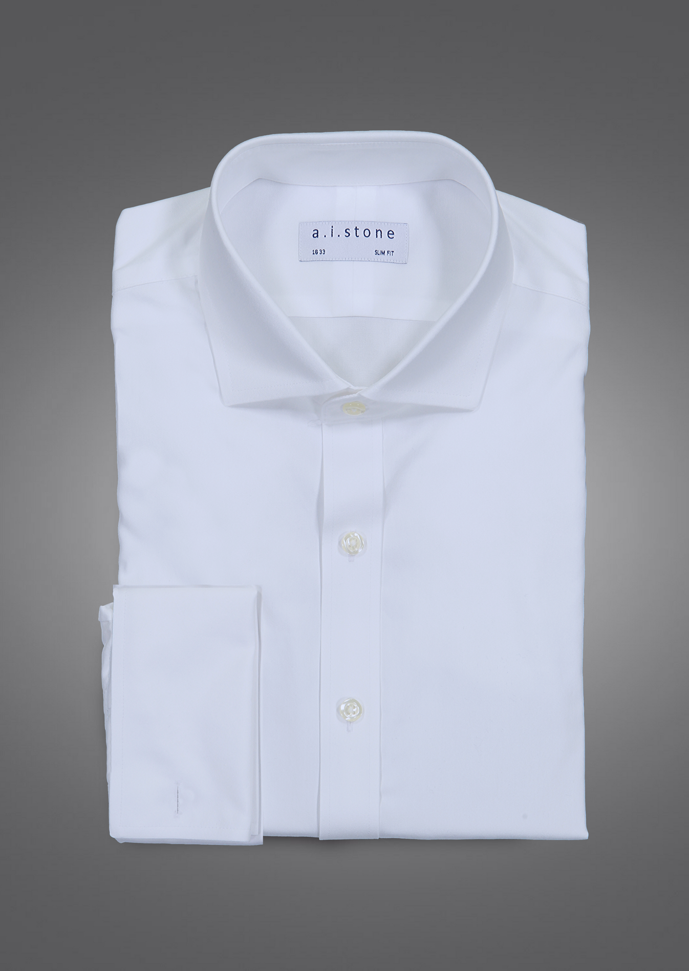Mens Pinpoint Cutaway Collar NON IRON French Cuff – A . I . S T O N E